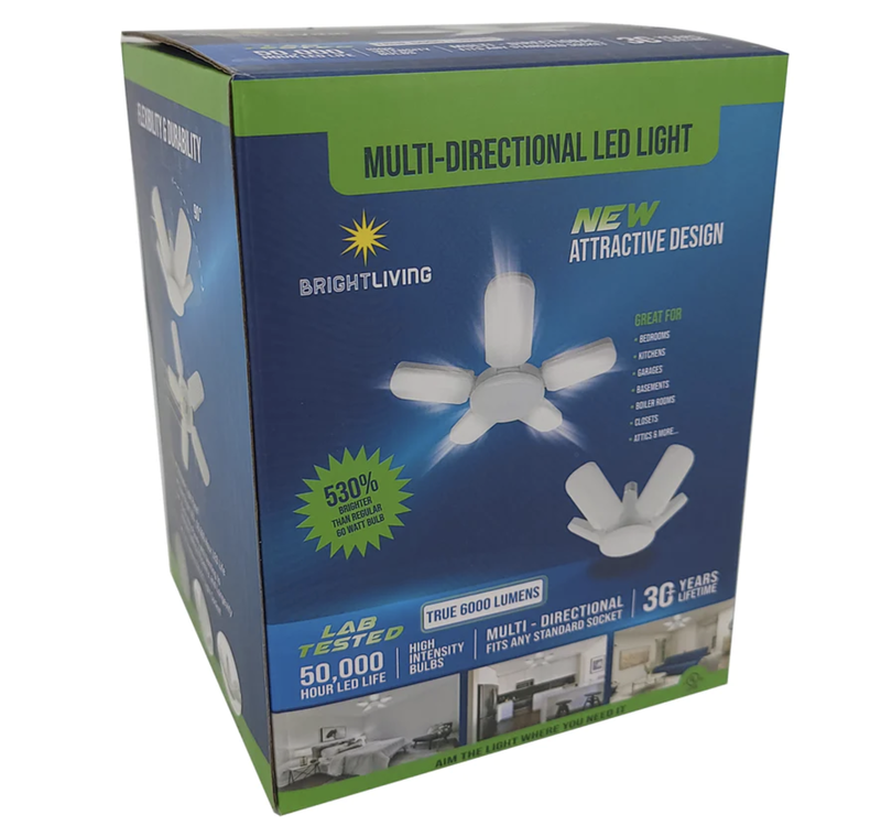 BRIGHTLIVING Multi-Directional 5 Leaf LED Ceiling Light 6000L | Stine ...