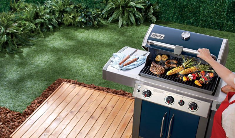 Weber Genesis II E-325 Liquid Propane Freestanding Grill Indigo 3 ...