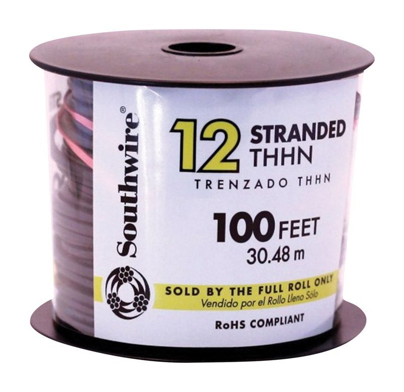Southwire 100 ft. 12/1 THHN Stranded Wire Black | Stine Home + Yard ...