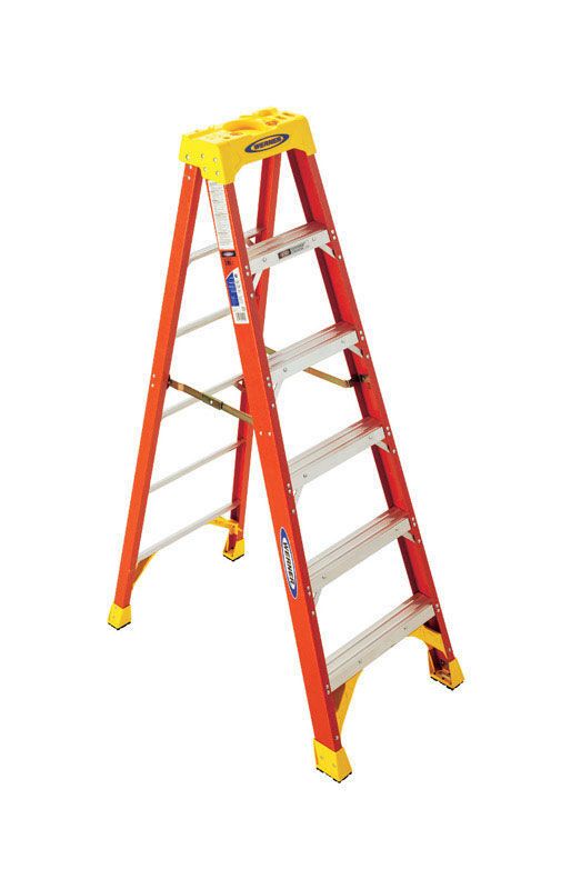 6 ft Louisville FS1506 Fiberglass Step Ladder, Type IA, 300 lb Load ...