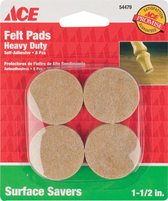 Ace Felt Round Self Adhesive Pad Brown 1-1/2 in. W 8 pk | Stine Home ...