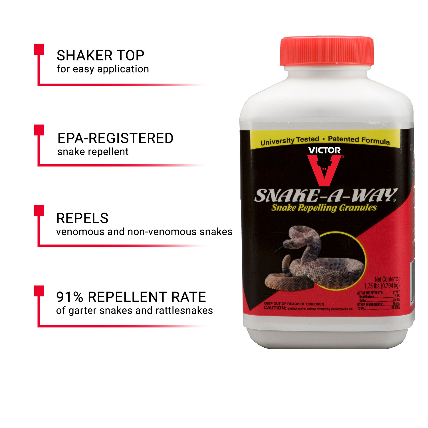Victor Snake-A-Way Animal Repellent Granules For Snakes 1.75 lb | Stine ...