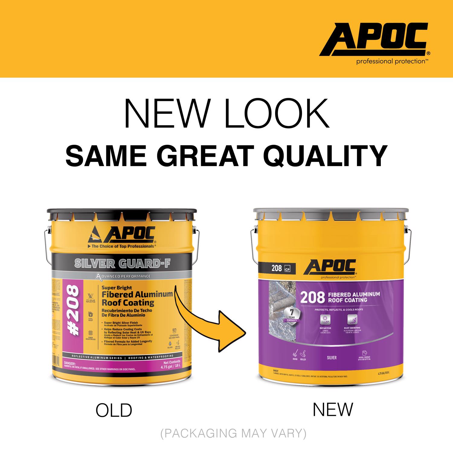 APOC High-Gloss Silver Fibered Aluminum Roof Coating 5 gal | Stine Home ...
