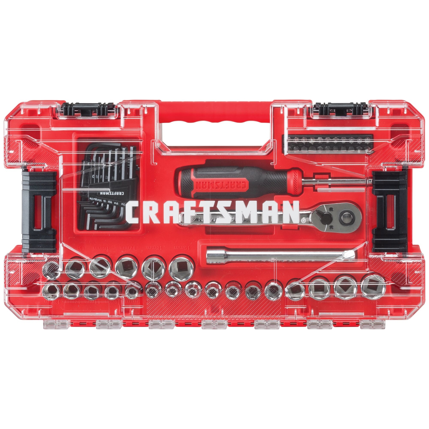Craftsman 3/8 in. drive Metric and SAE 6 Point Mechanic's Tool Set 63 ...