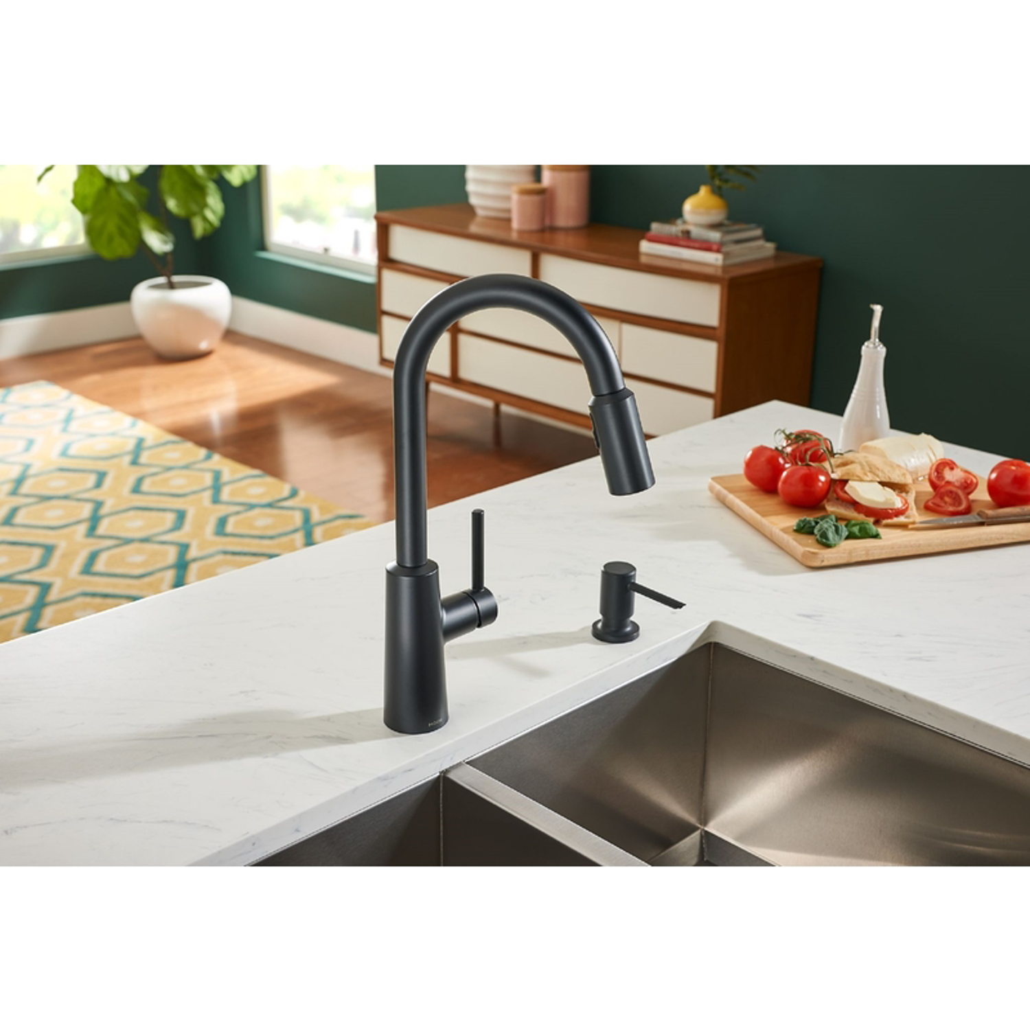 Moen Nori One Handle Matte Black Kitchen Faucet | Stine Home + Yard ...