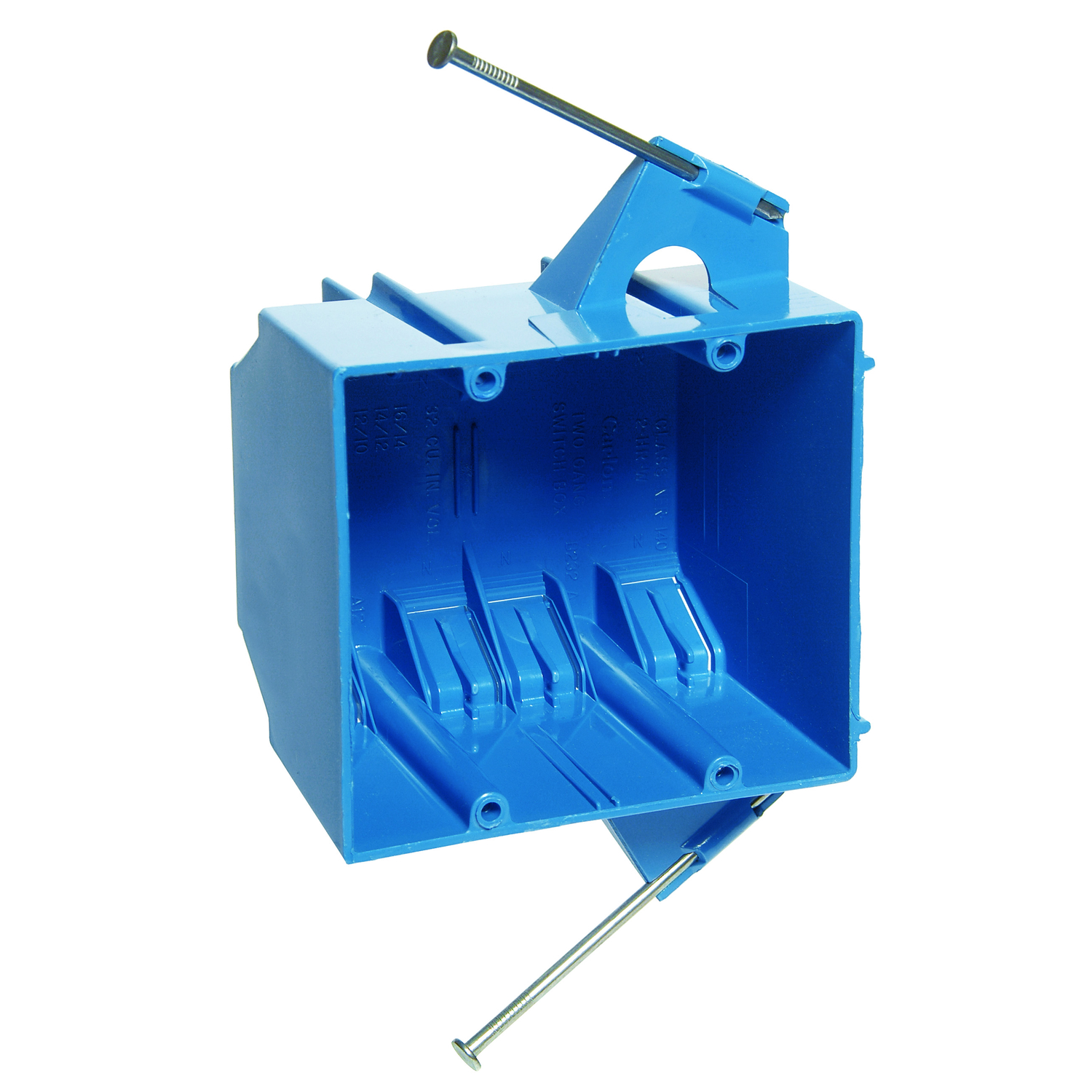 Carlon 32 cu in Rectangle PVC 2 gang Outlet Box Blue | Stine Home ...