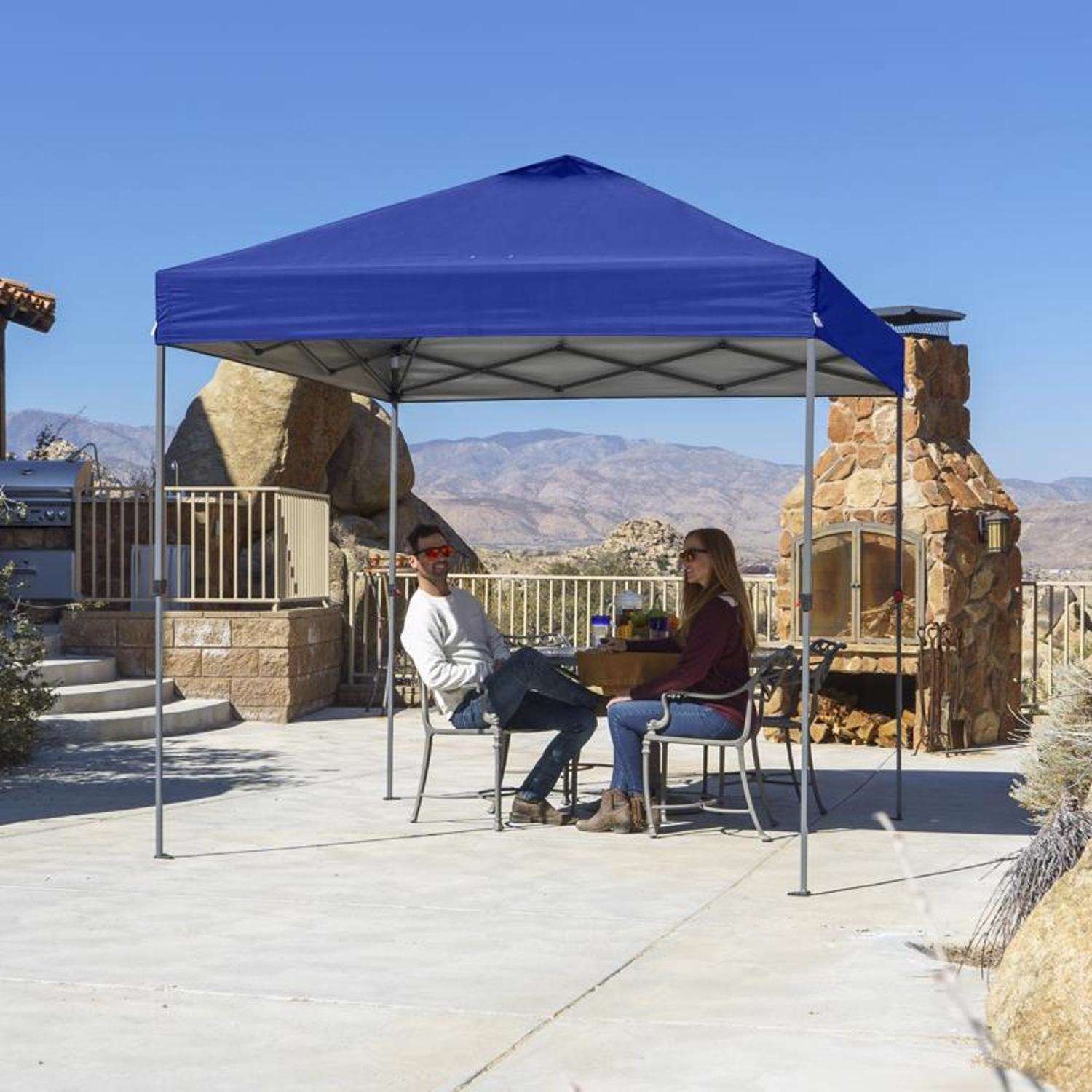 Crown Shade One Touch 150D Polyester Regal 100 Canopy 9.1 ft. H X 10 ft ...