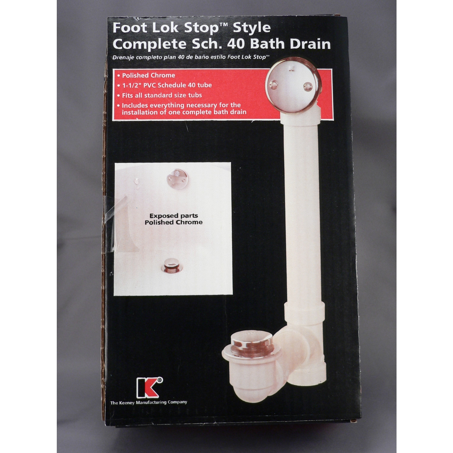 Keeney Foot Lok Stop 1-1/2 in. D Chrome PVC Bath Drain | Stine Home ...
