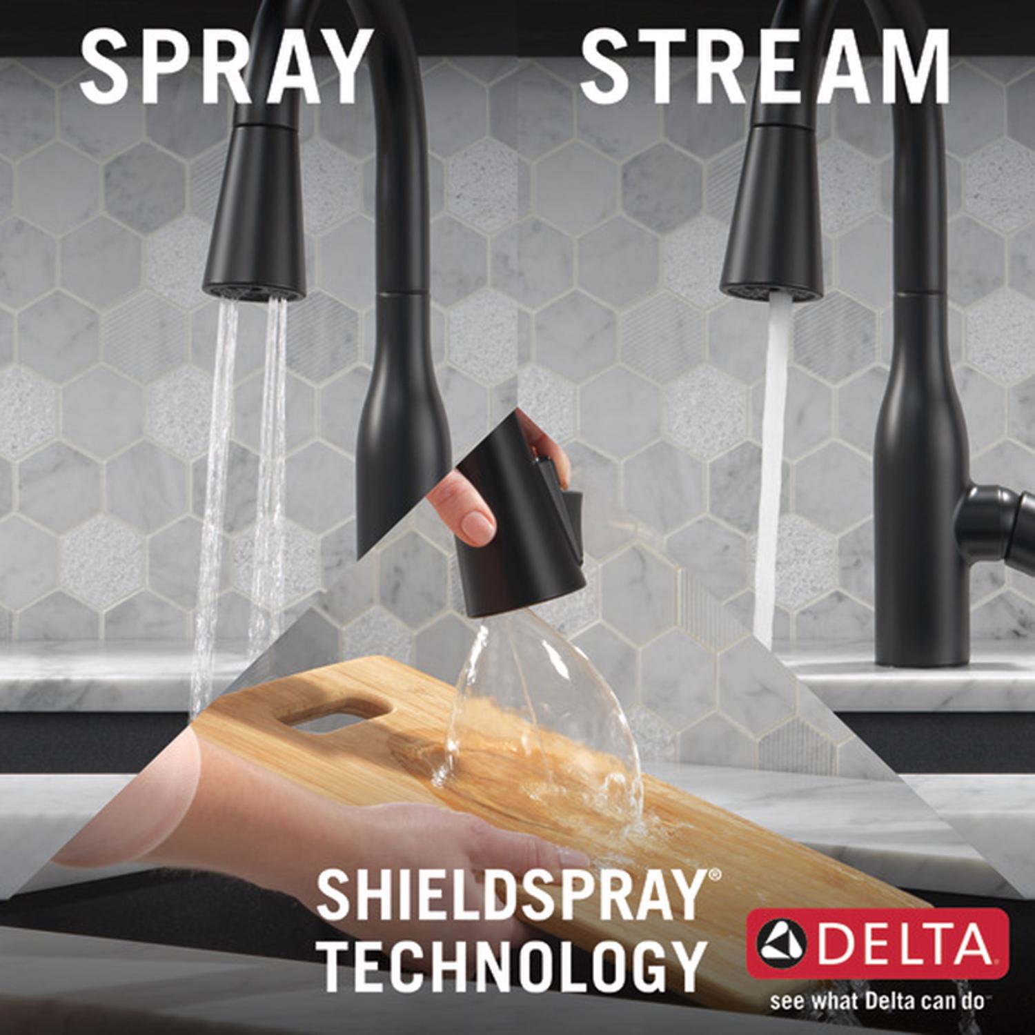 Delta Marca One Handle Matte Black Pull-Down Kitchen Faucet | Stine ...