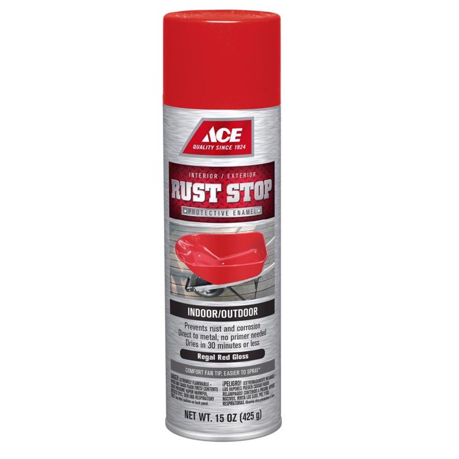 Ace Rust Stop Gloss Regal Red Protective Enamel Spray Paint 15 oz ...