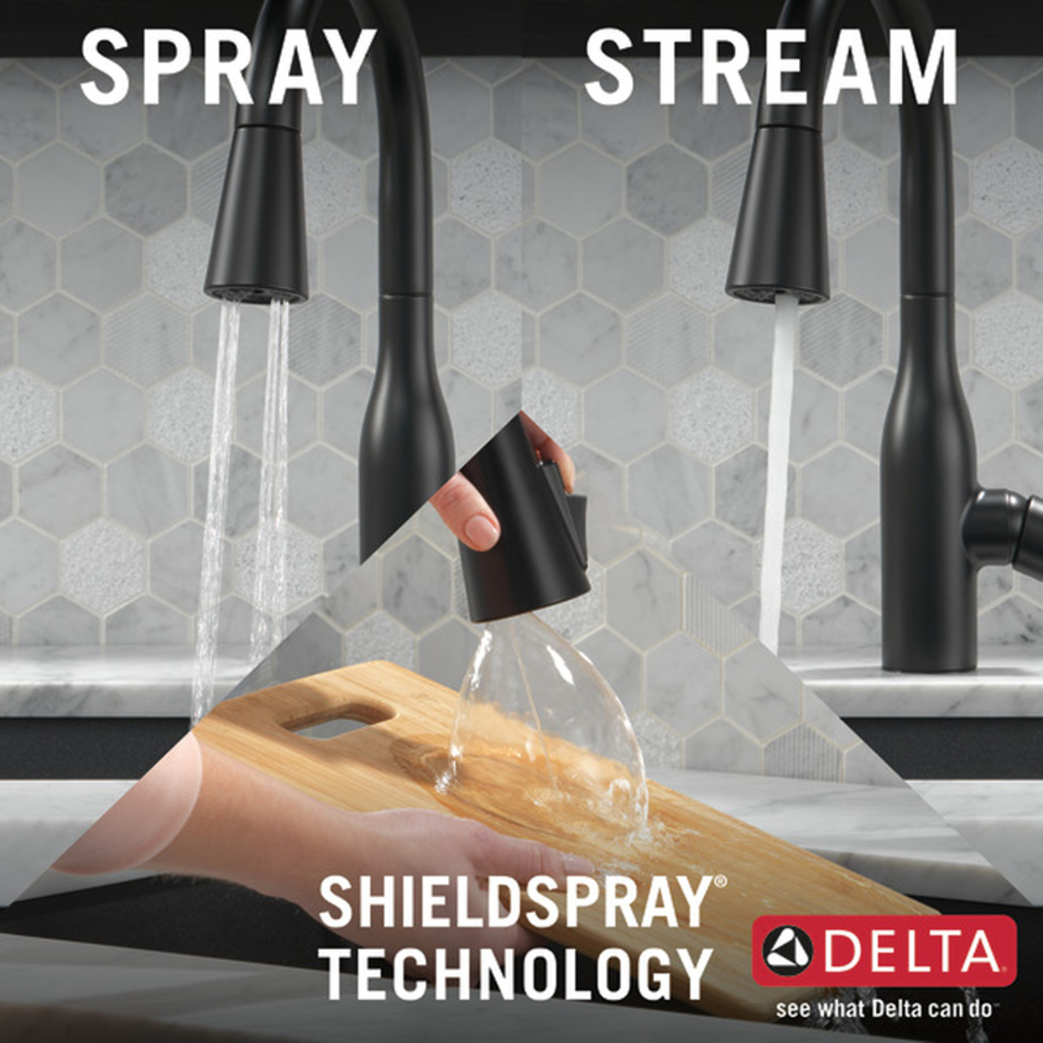 Delta Marca One Handle Matte Black Pull-Down Kitchen Faucet | Stine ...