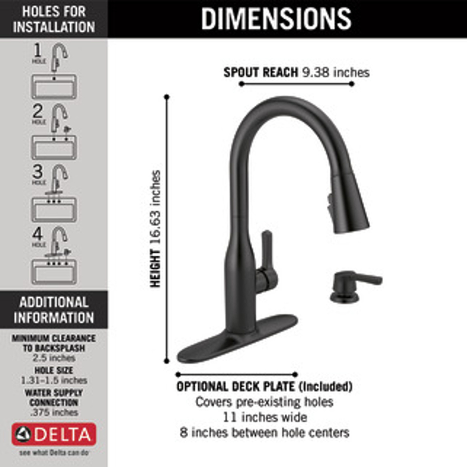 Delta Marca One Handle Matte Black Pull-Down Kitchen Faucet | Stine ...