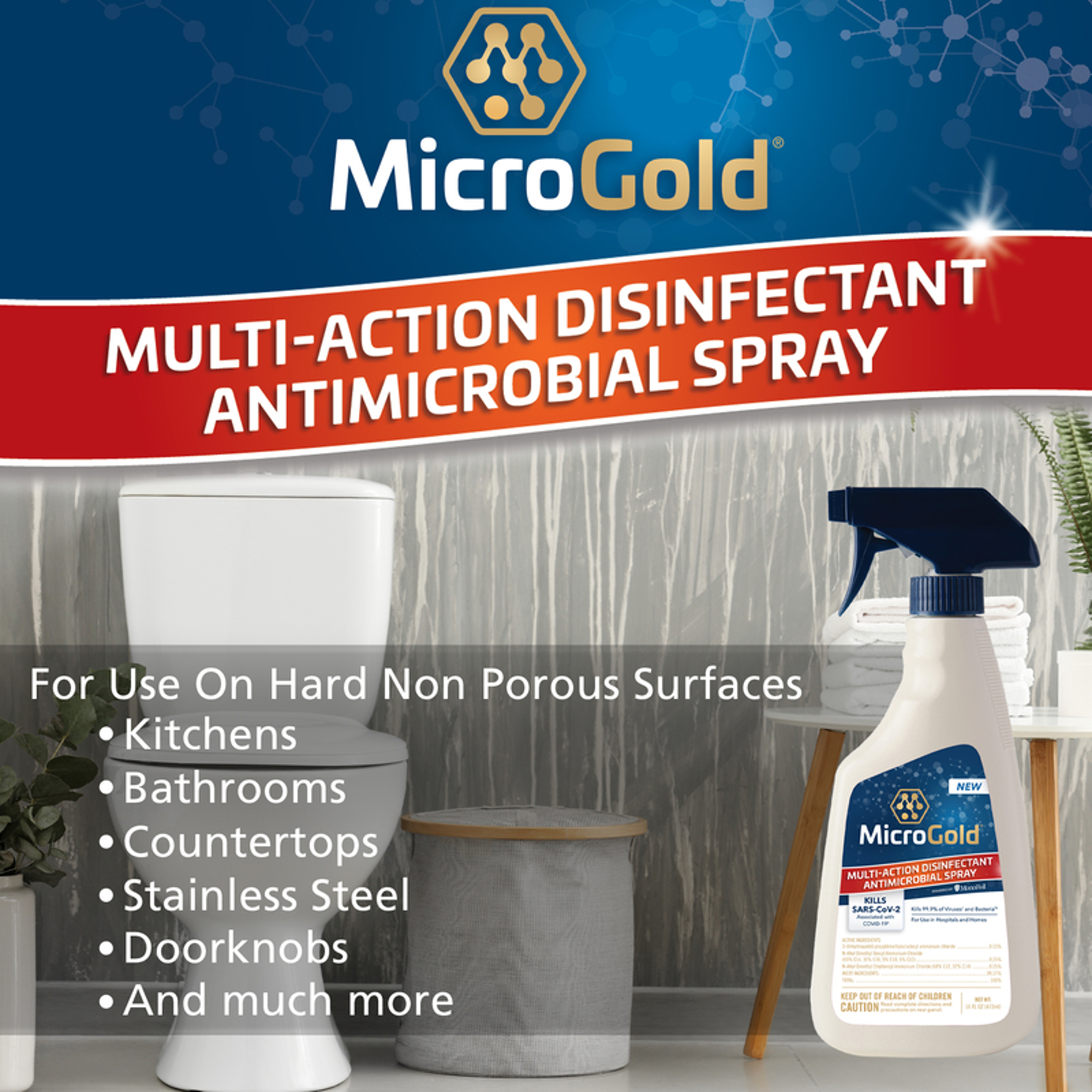 MicroGold No Scent Multi-action Antimicrobial Disinfectant 16 oz 1 pk ...