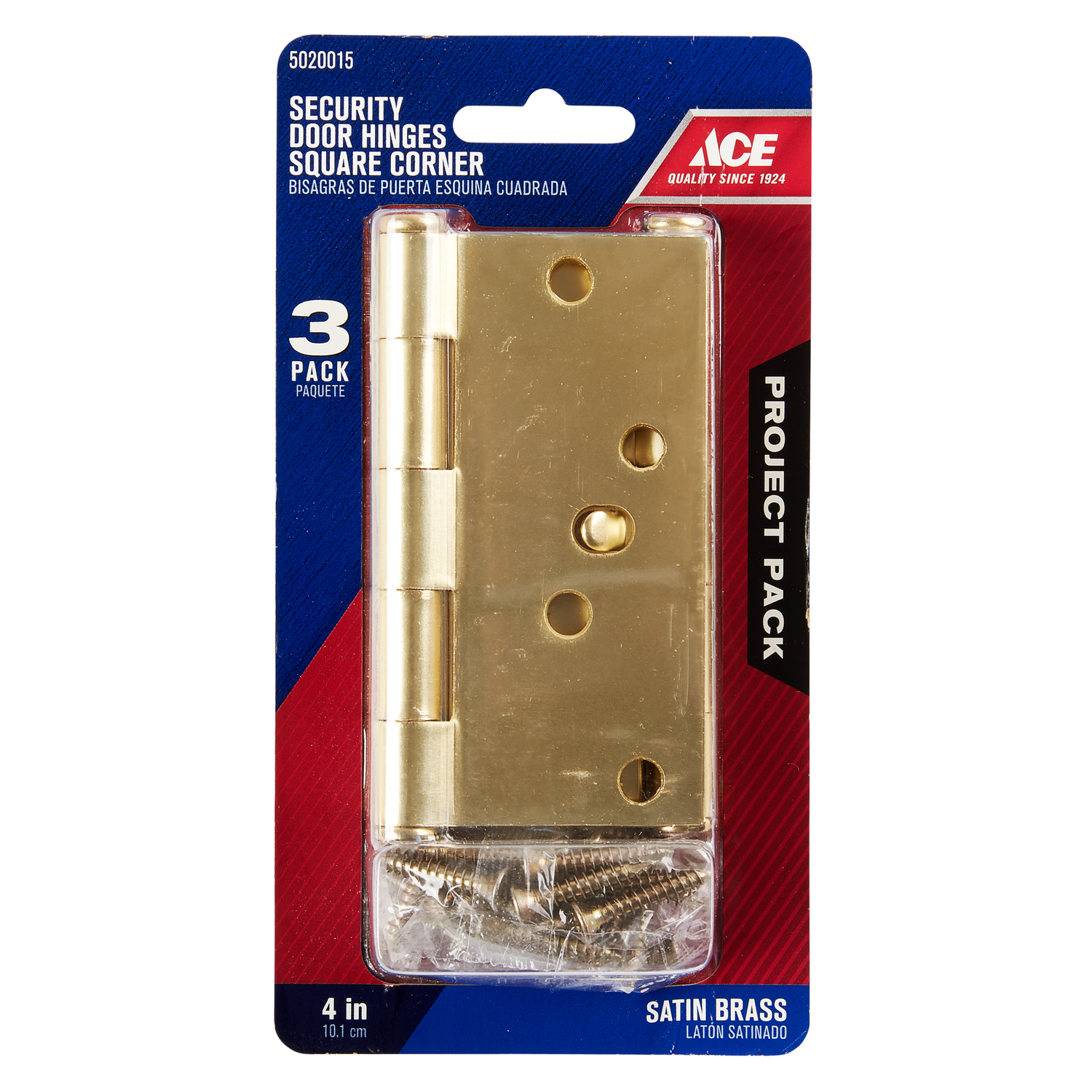 Ace 4 in. L Satin Brass Residential Door Hinge 3 pk | Stine Home + Yard ...