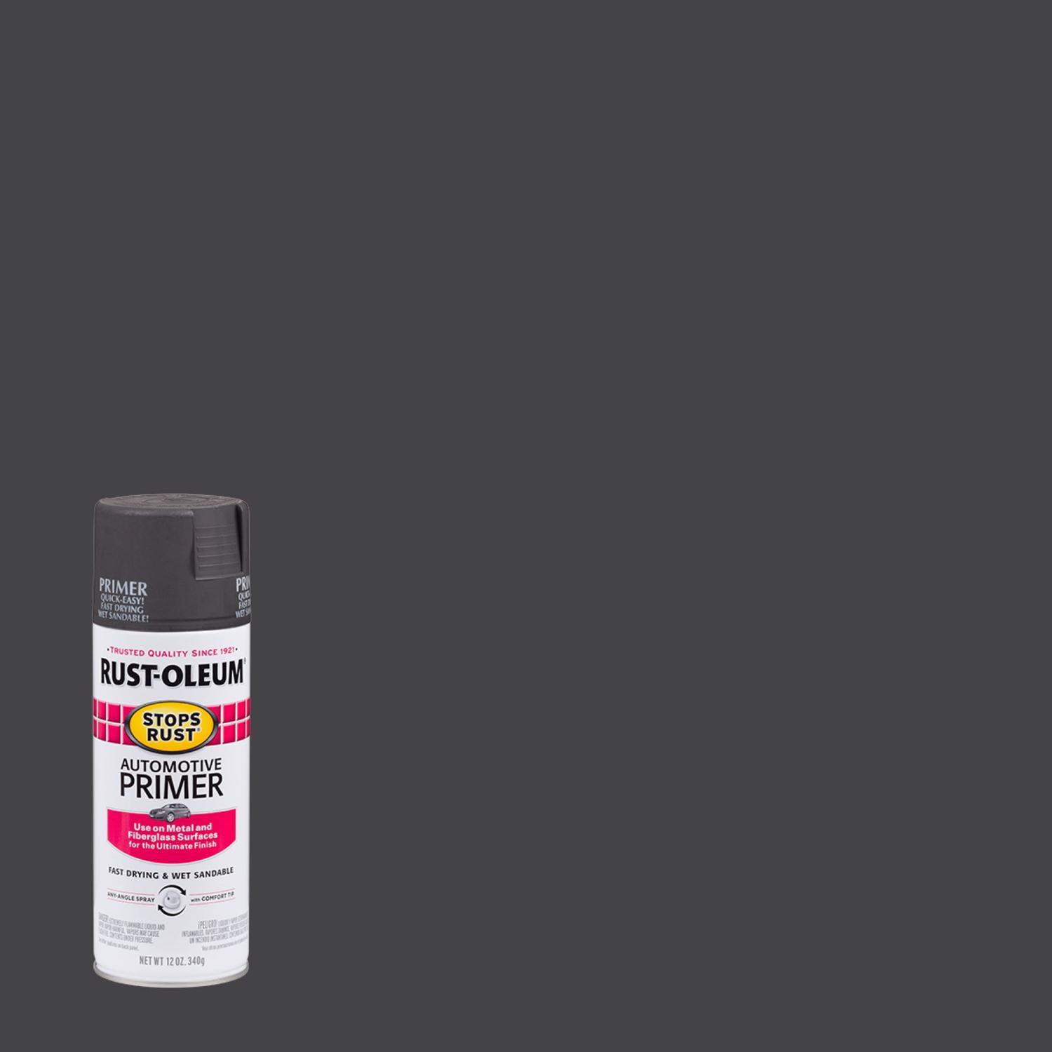 Rust-Oleum Stops Rust Dark Gray Flat Oil-Based Alkyd Spray Primer 12 oz ...