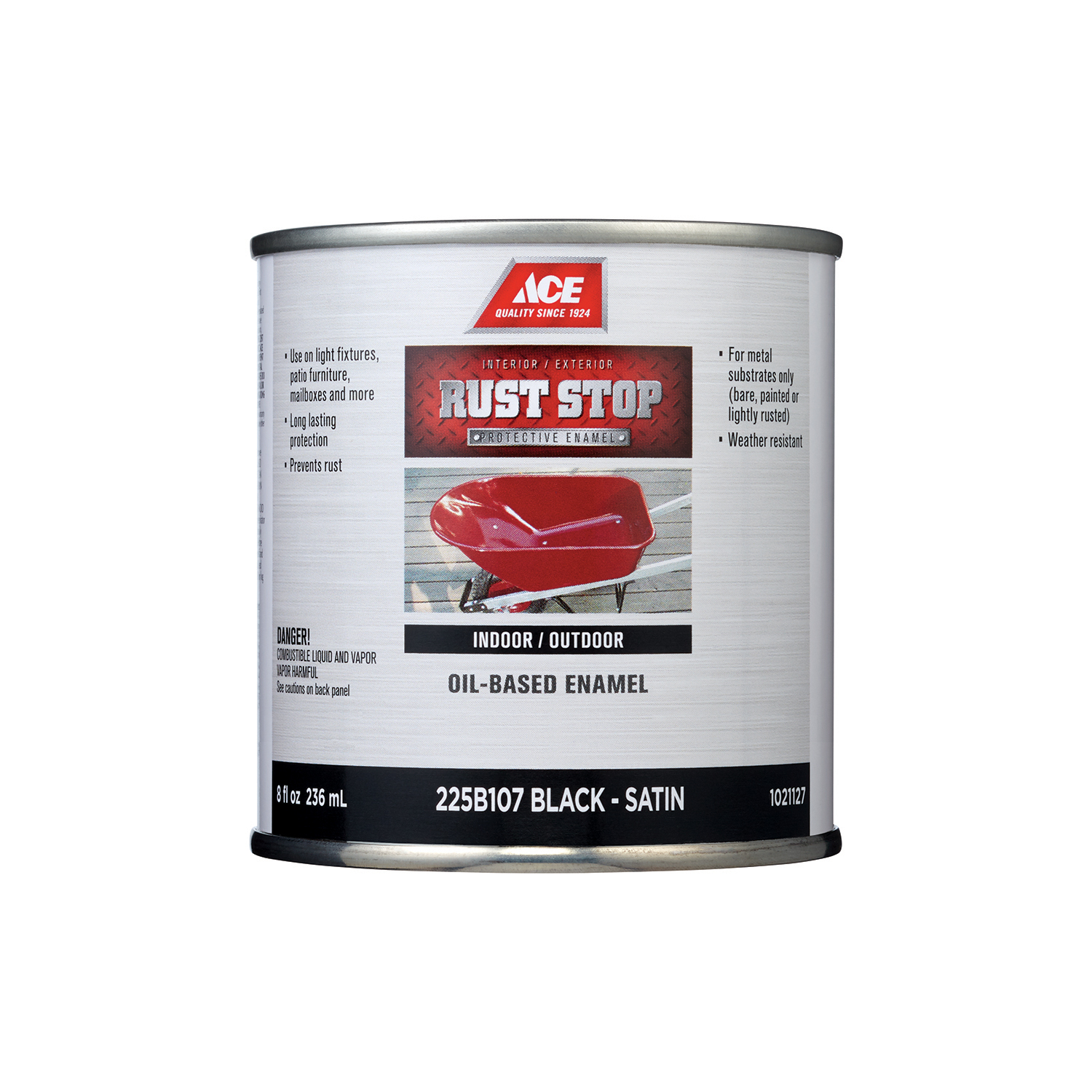 Ace Rust Stop Indoor / Outdoor Satin Black Oil-Based Enamel Rust ...