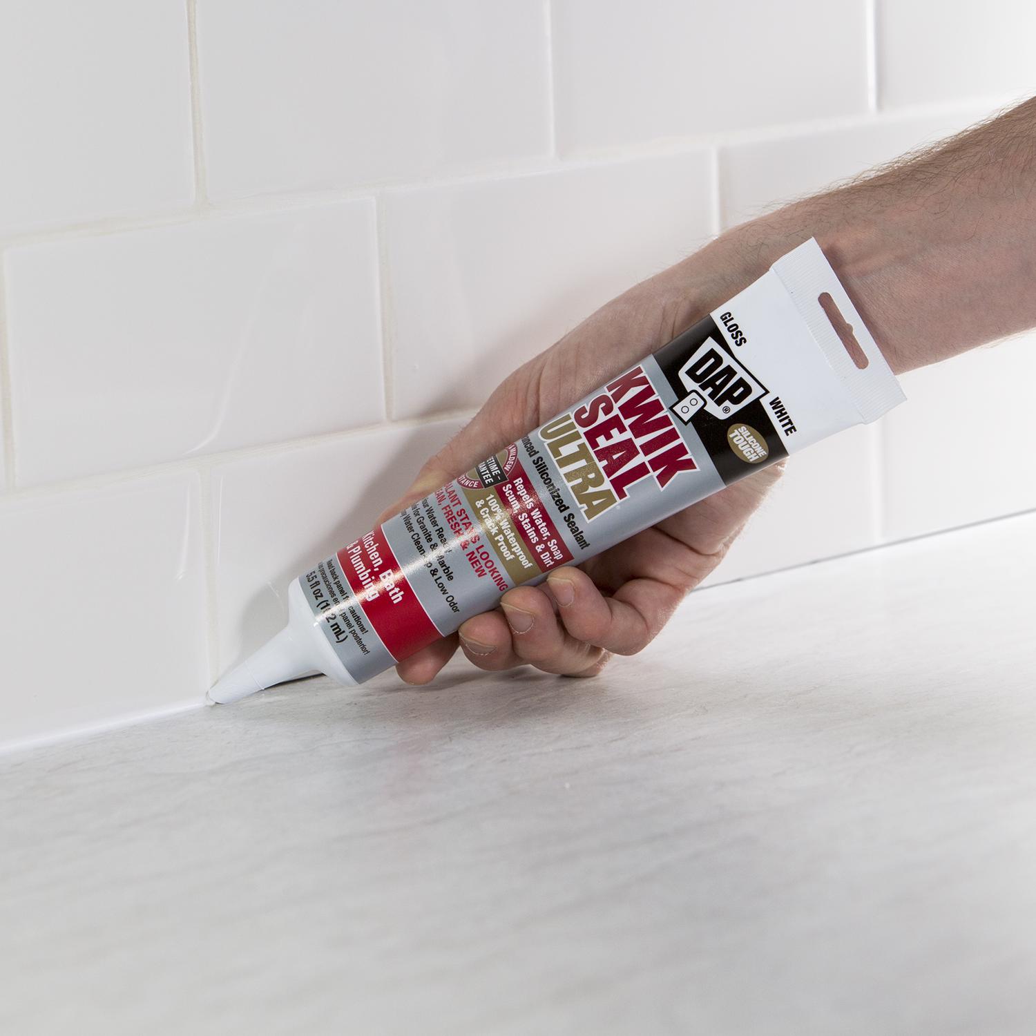 DAP Kwik Seal Ultra Clear Siliconized Acrylic Kitchen and Bath Caulk ...