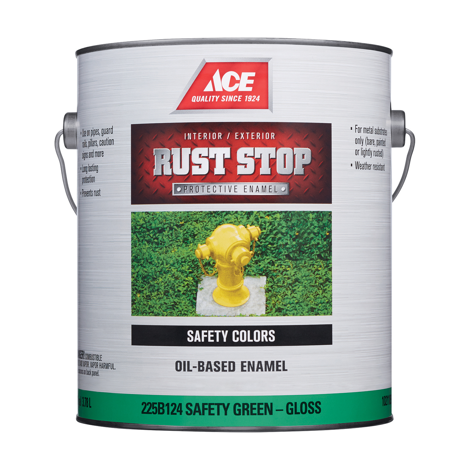 Ace Rust Stop Indoor/Outdoor Gloss Safety Green Oil-Based Enamel Rust ...