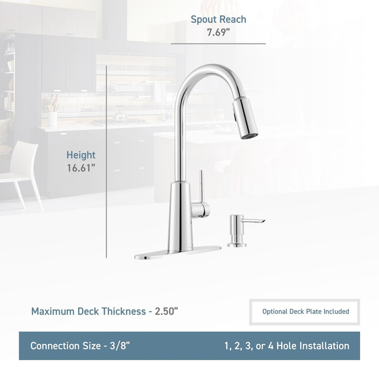 Moen Nori One Handle Matte Black Kitchen Faucet | Stine Home + Yard ...