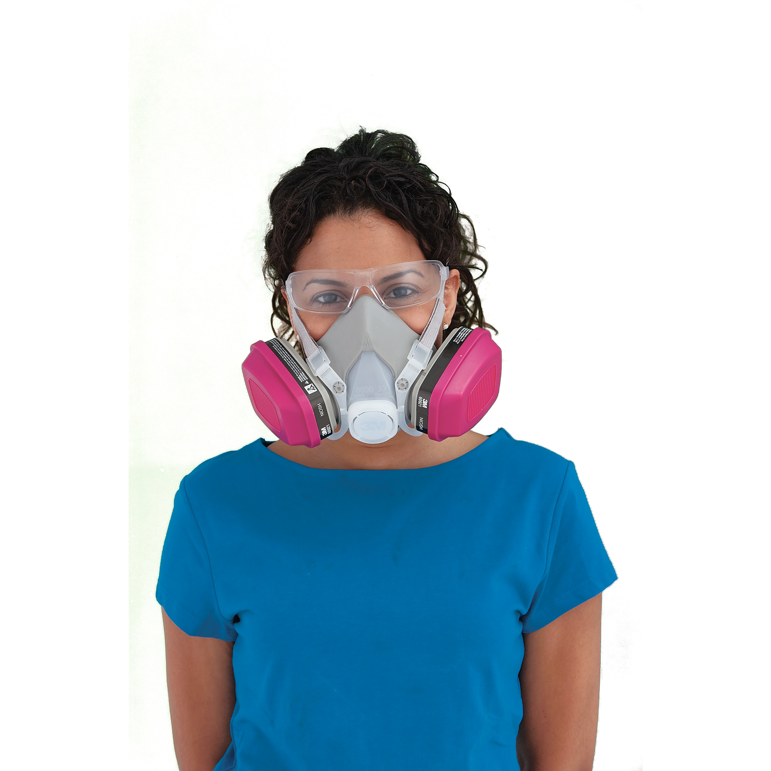 3M P100 Multi-Purpose Half Face Respirator Valved Multicolored M 1 pc ...