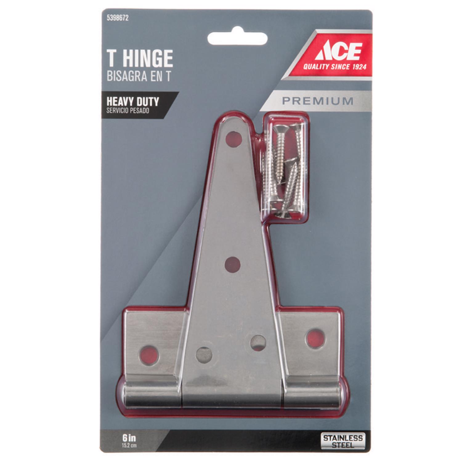 Ace 6 in. L Stainless Steel Heavy Duty T Hinge 1 pk | Stine Home + Yard ...