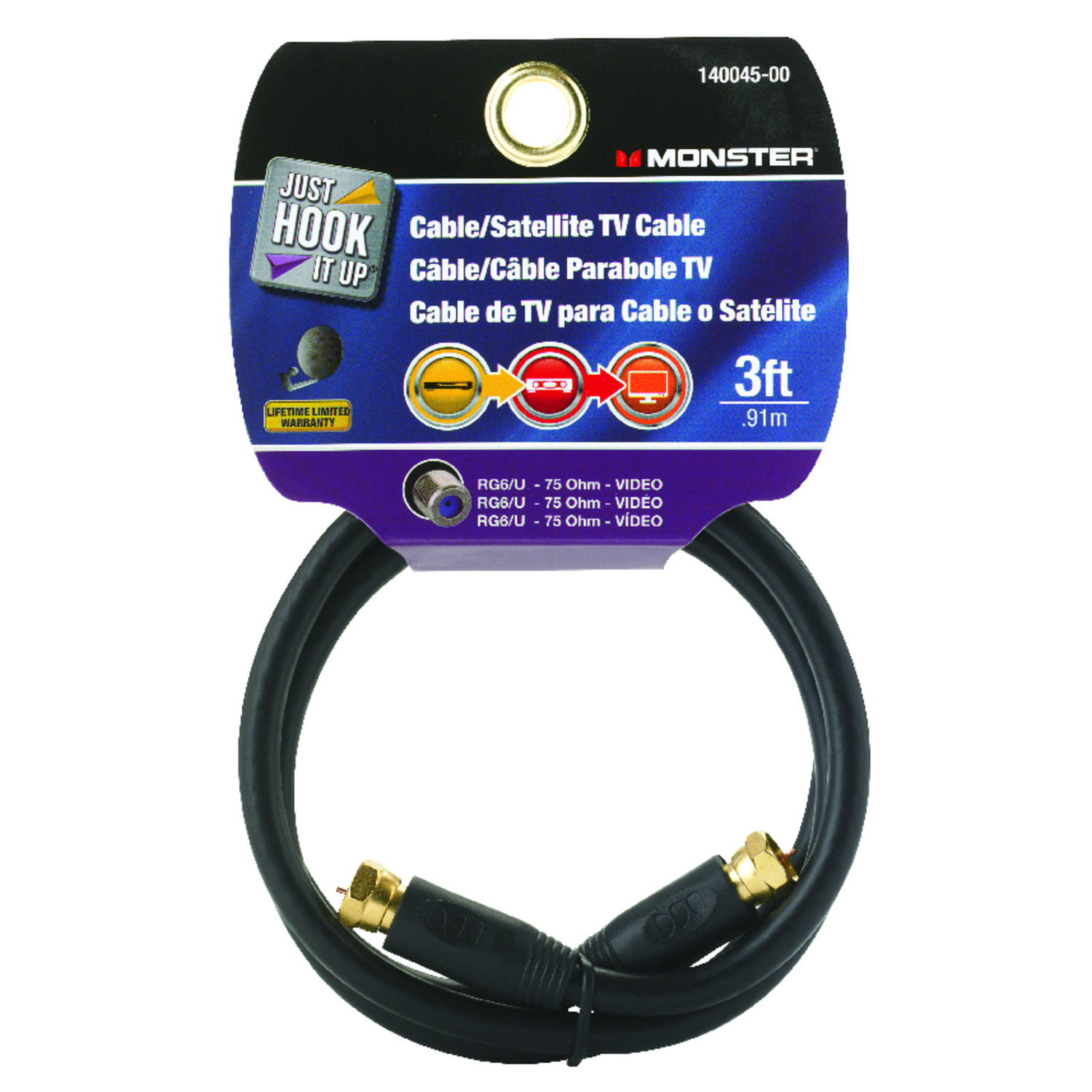 Monster Just Hook It Up 3 ft. Video Coaxial Cable | Stine Home + Yard ...