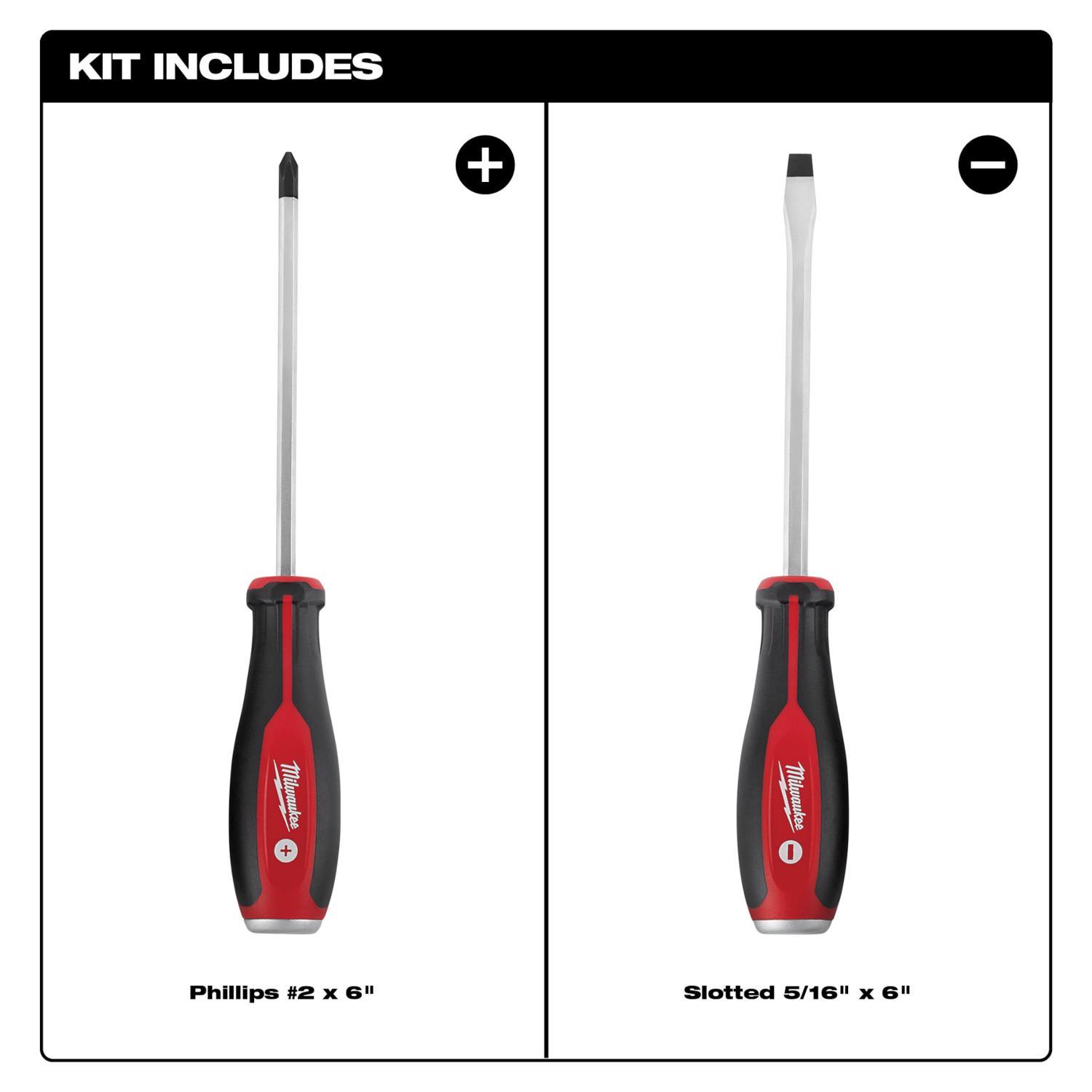 Milwaukee Phillips/Slotted Demolition Screwdriver Set 2 pc | Stine Home ...