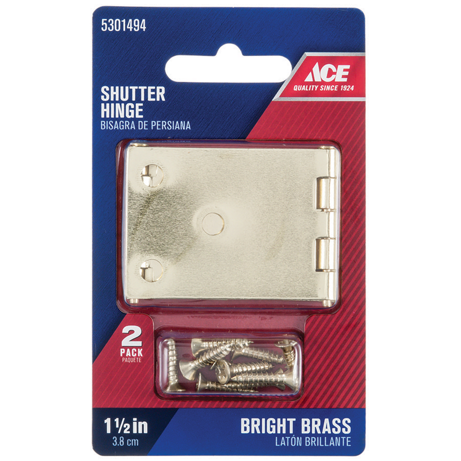 Ace 1-1/2 in. L Bright Brass Wide Throw Shutter Hinge 1 pk | Stine Home ...
