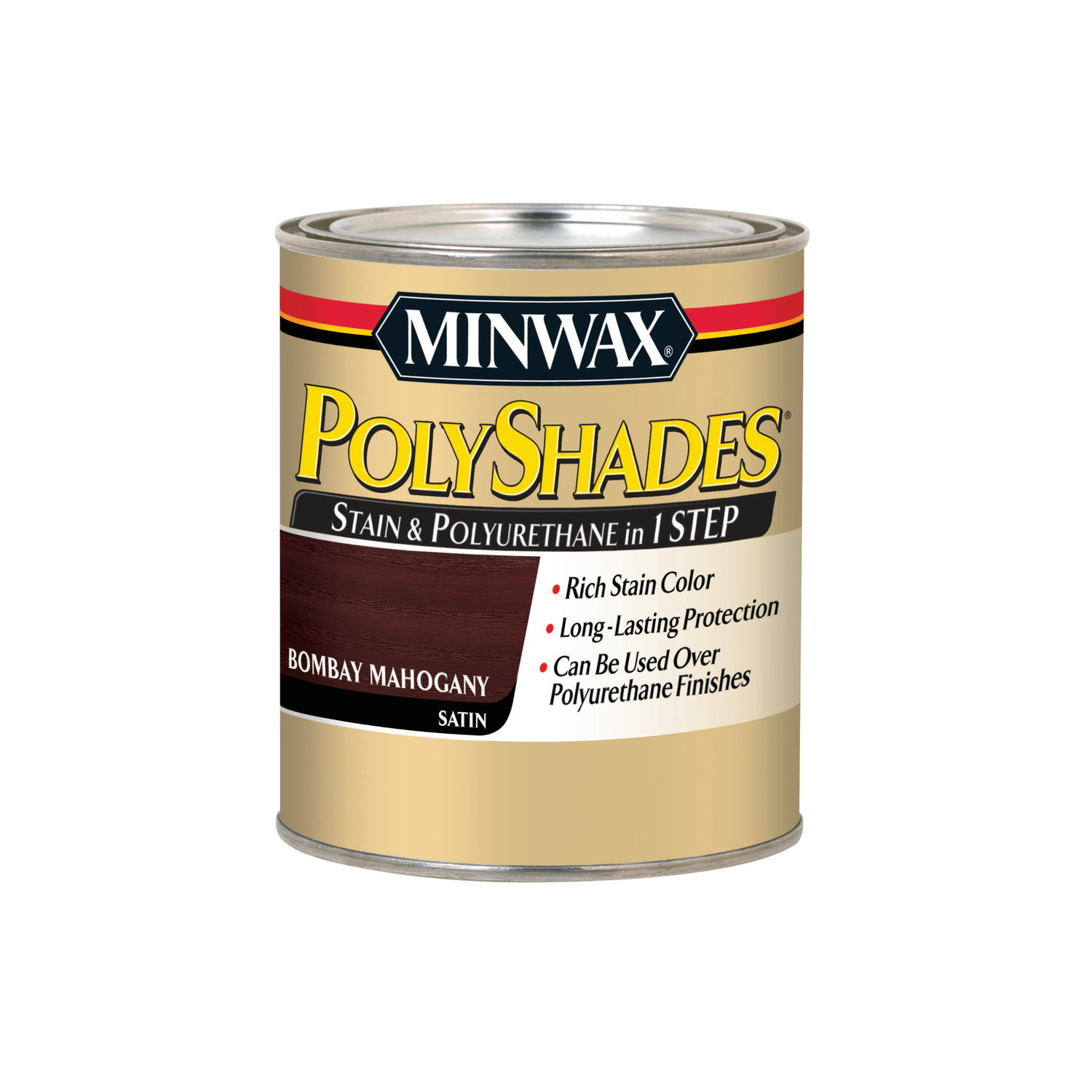 Minwax PolyShades Semi-Transparent Satin Bombay Mahogany Stain/Polyurethane Finish 1 qt | Stine ...