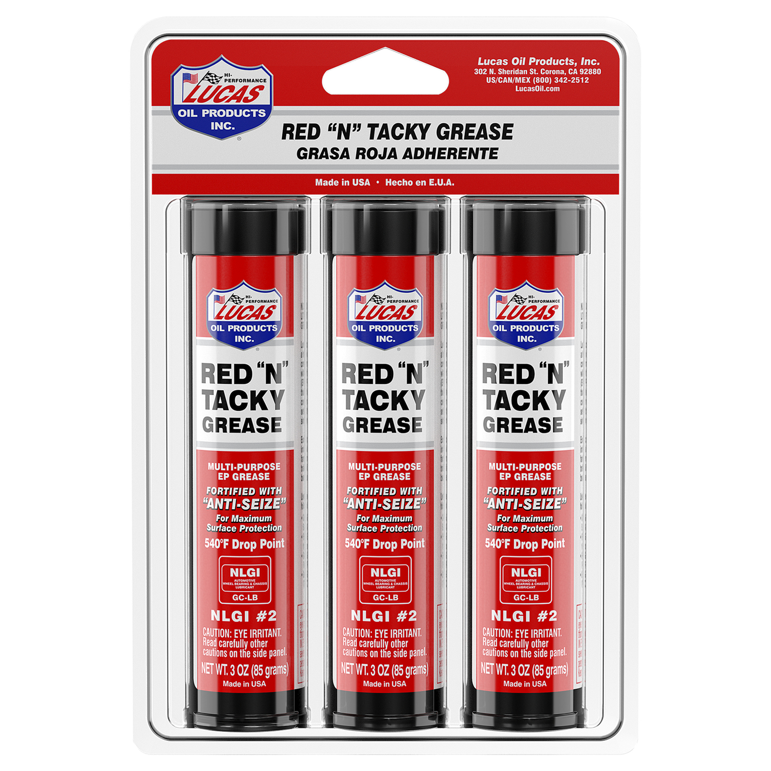 Lucas Oil Products Red "N" Tacky Multi-Purpose Grease Stick 3 oz ...