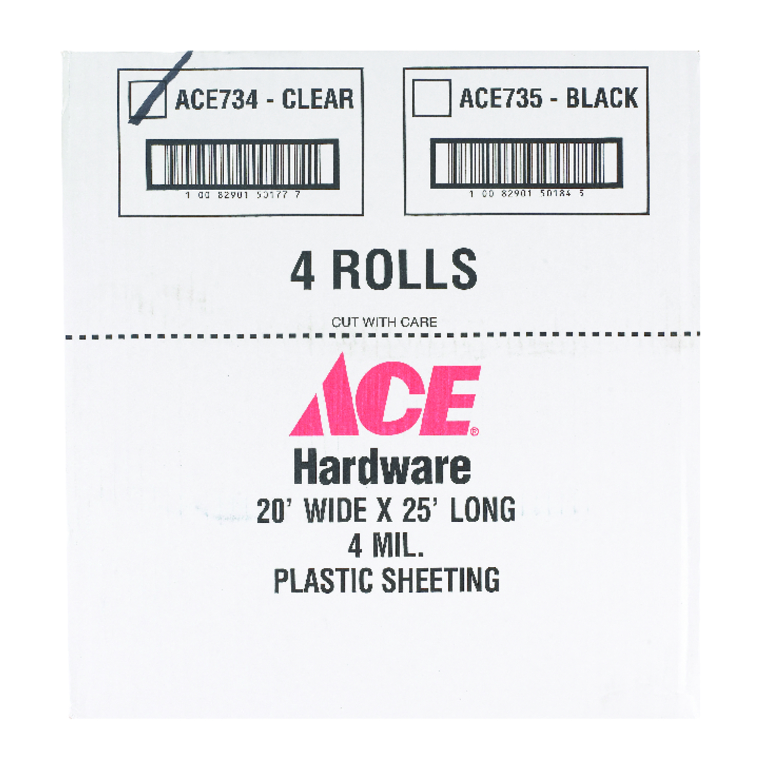Ace Plastic Sheeting 4 mil X 20 ft. W X 25 ft. L Polyethylene Clear ...