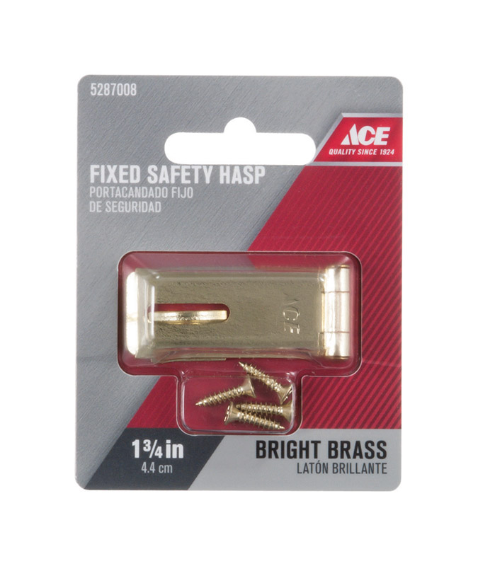 Ace Bright Brass 1-3/4 in. L Fixed Staple Safety Hasp | Stine Home ...