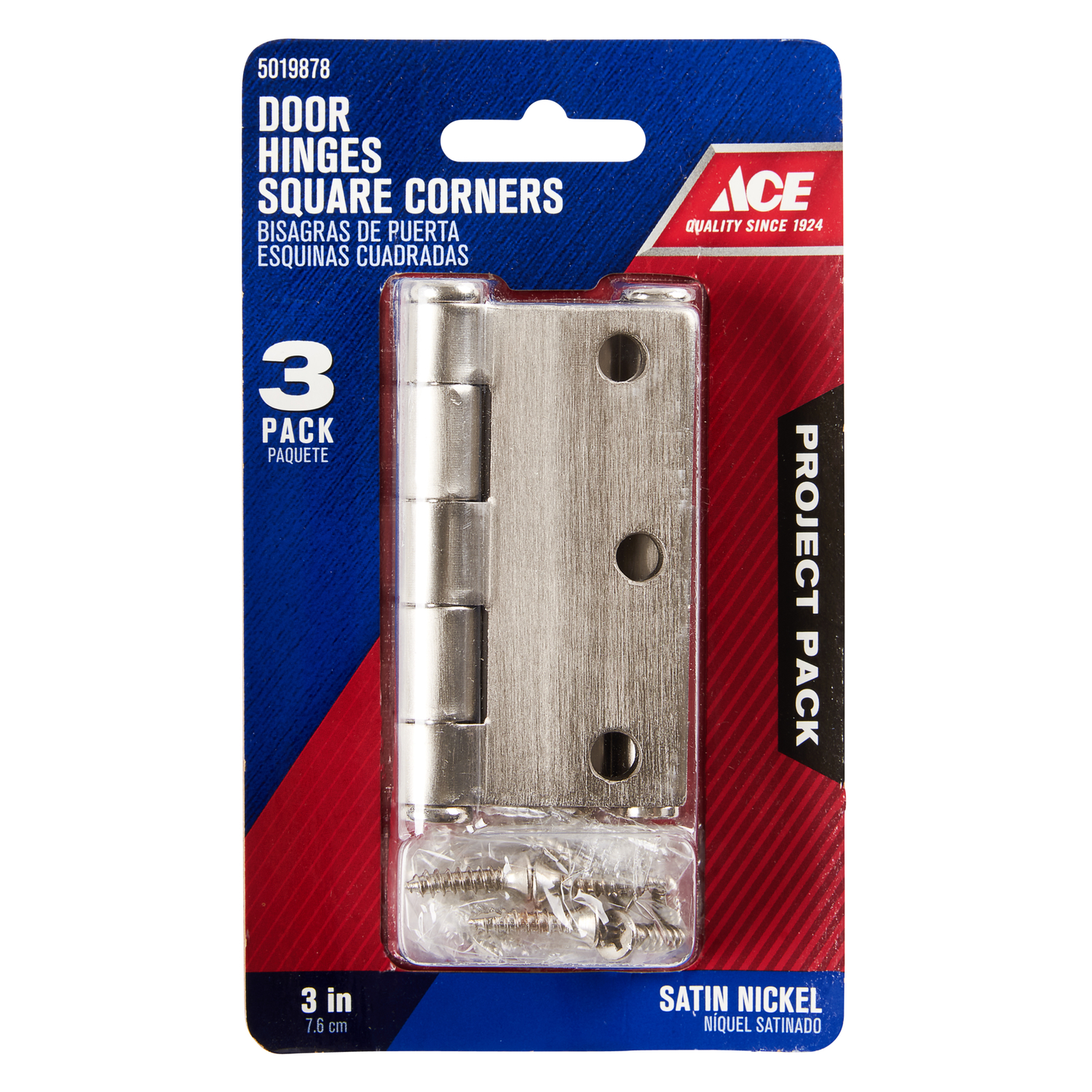 Ace 3 in. L Satin Nickel Residential Door Hinge 3 pk | Stine Home + Yard : The Family You Can ...