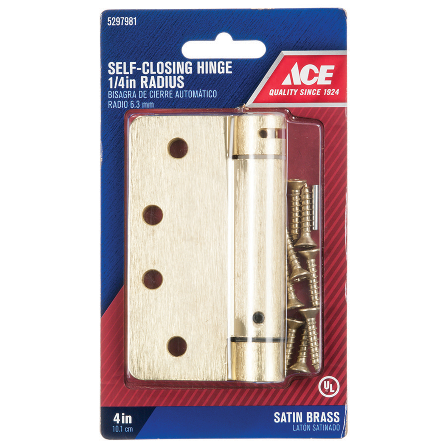 Ace 4 in. L Satin Brass Self Closing Hinge 1 pk | Stine Home + Yard ...