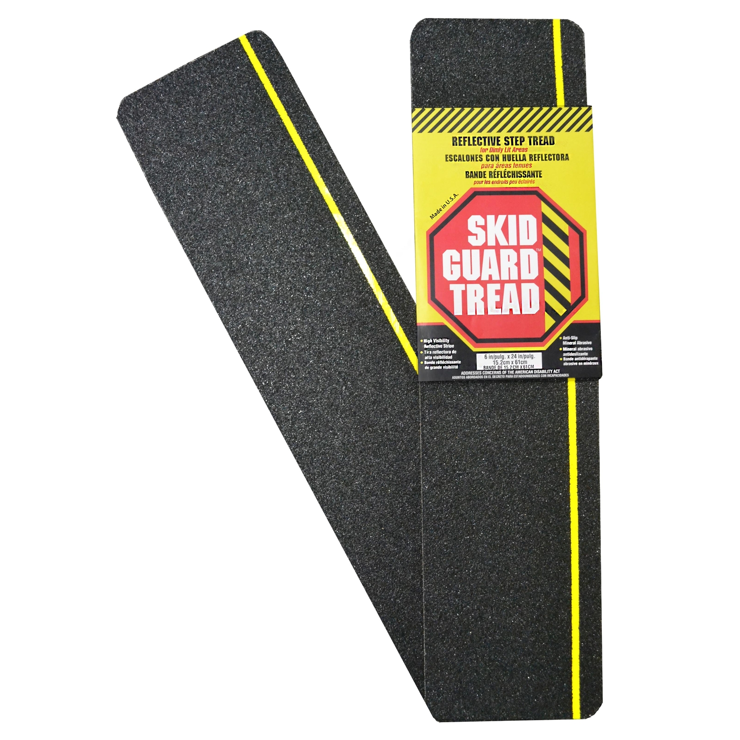 Skid Guard 6 in. W X 24 in. L Black/Yellow Stair Tread | Stine Home ...