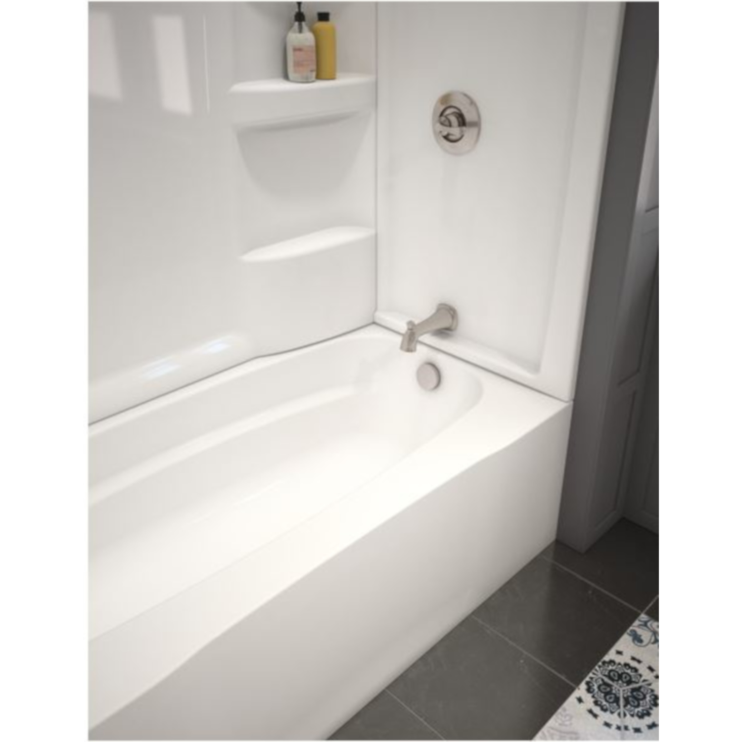 Delta Hycroft 60 in. H X 32 in. W X 60 in. L White Bathtub Surround ...