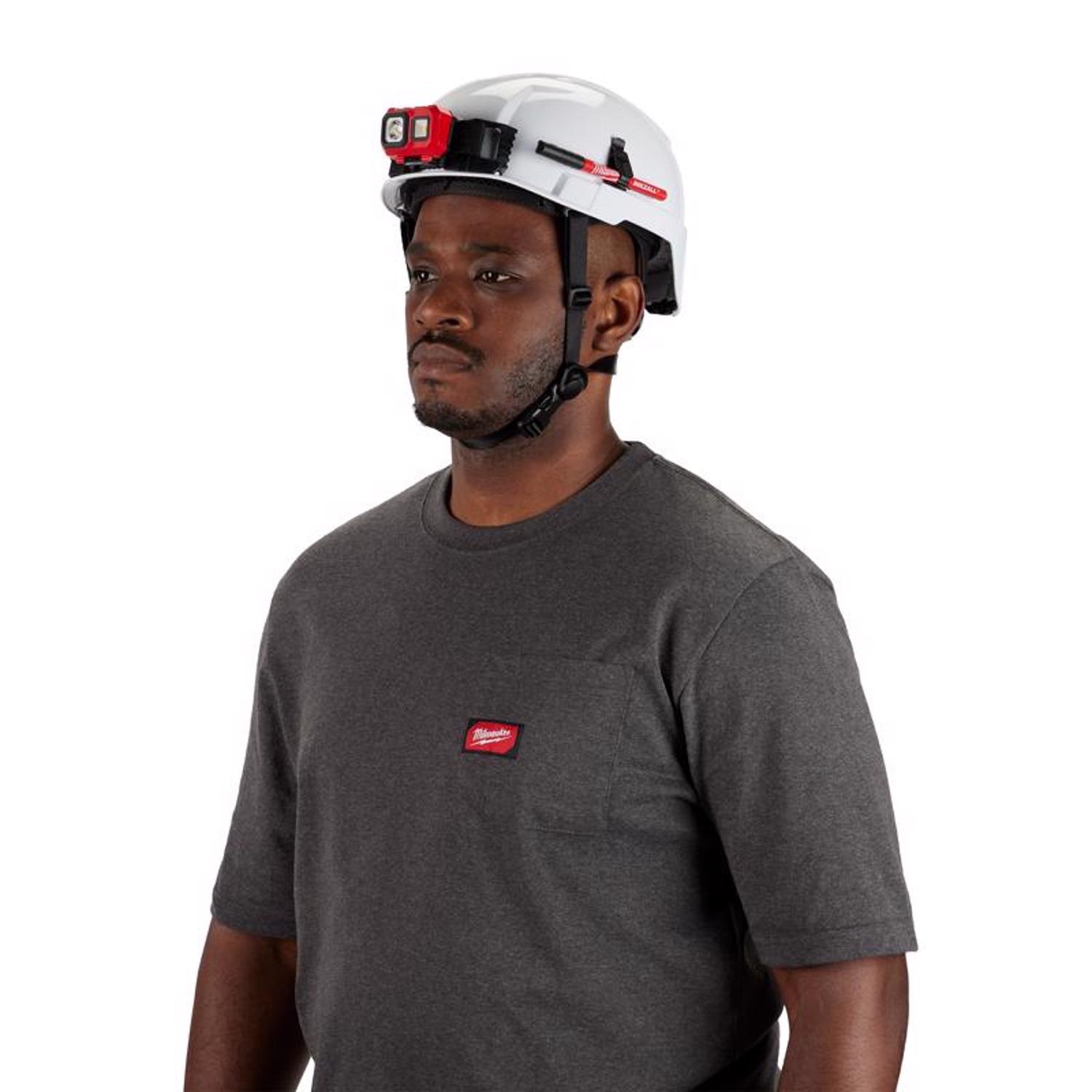 Milwaukee BOLT Ratchet Type II Class E Non-Vented Safety Helmet White ...