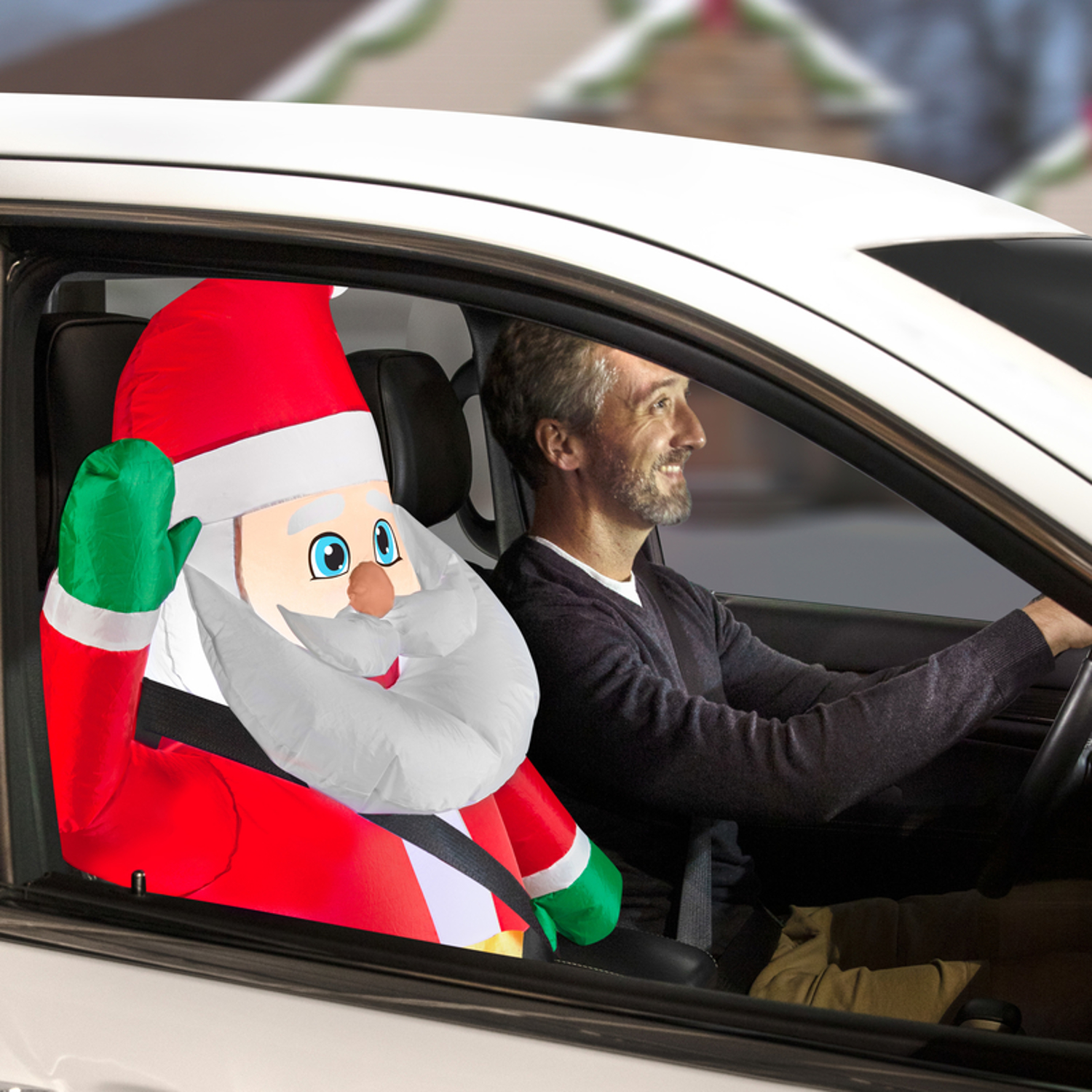 Gemmy LED 36 in. Car Buddy Santa Inflatable | Stine Home + Yard : The ...