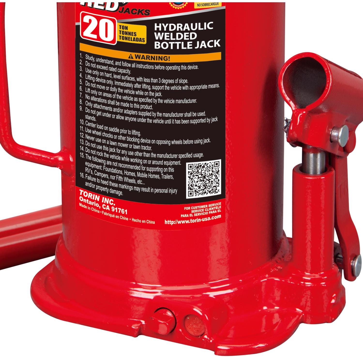 Torin Big Red Hydraulic 40000 lb Automotive Bottle Jack | Stine Home ...
