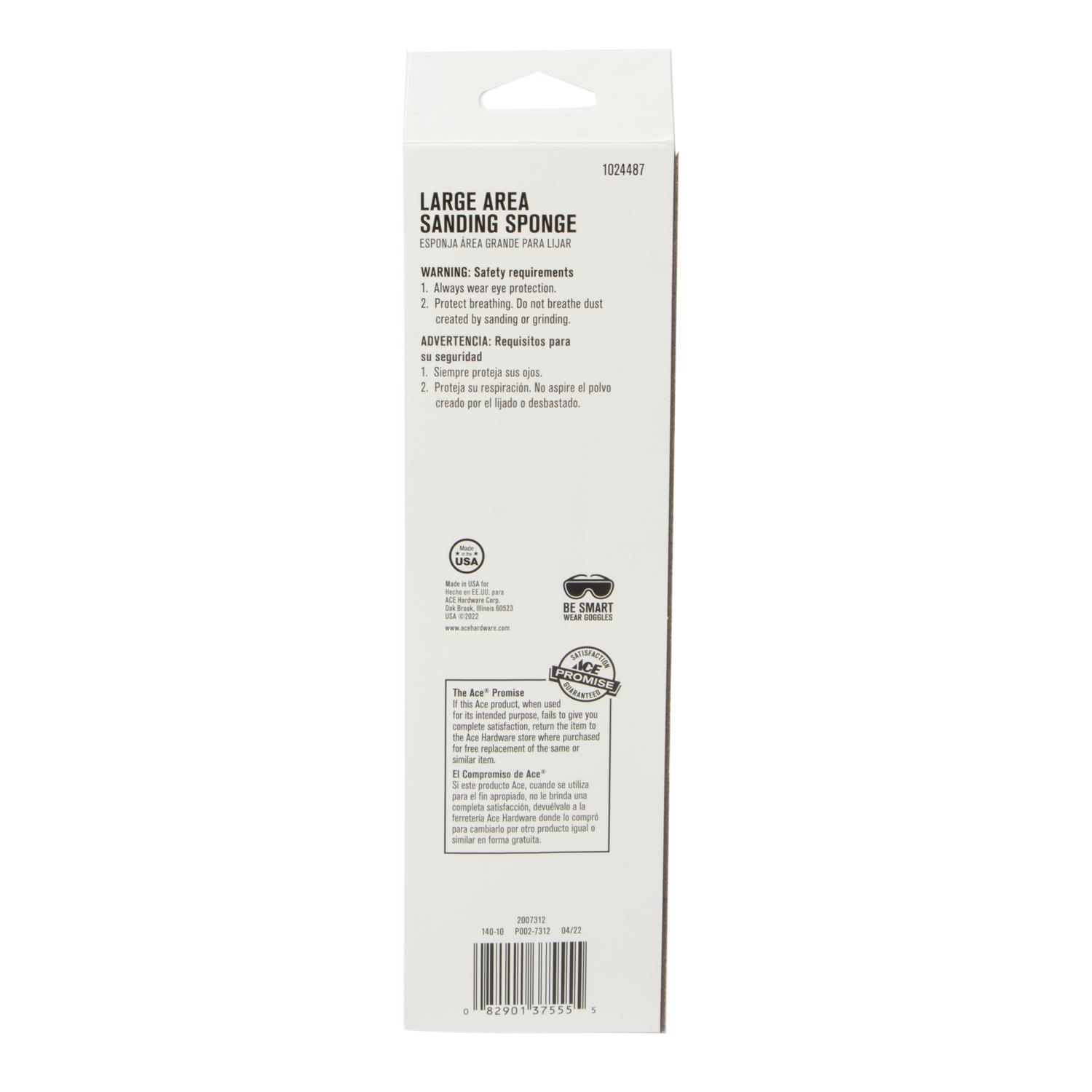 Ace 10 in. L X 3 in. W X 1 in. 80/120 Grit Fine/Medium Extra Large ...