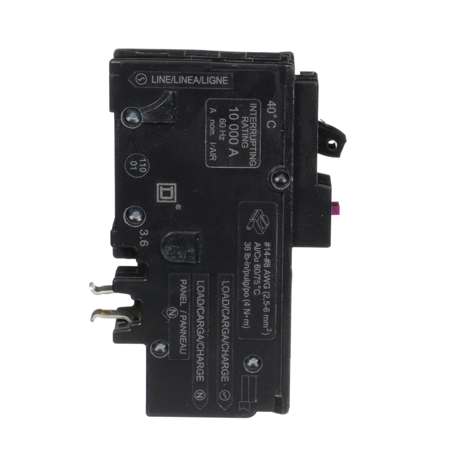 Square D HomeLine 15 amps Arc Fault/Ground Fault Single Pole Circuit ...