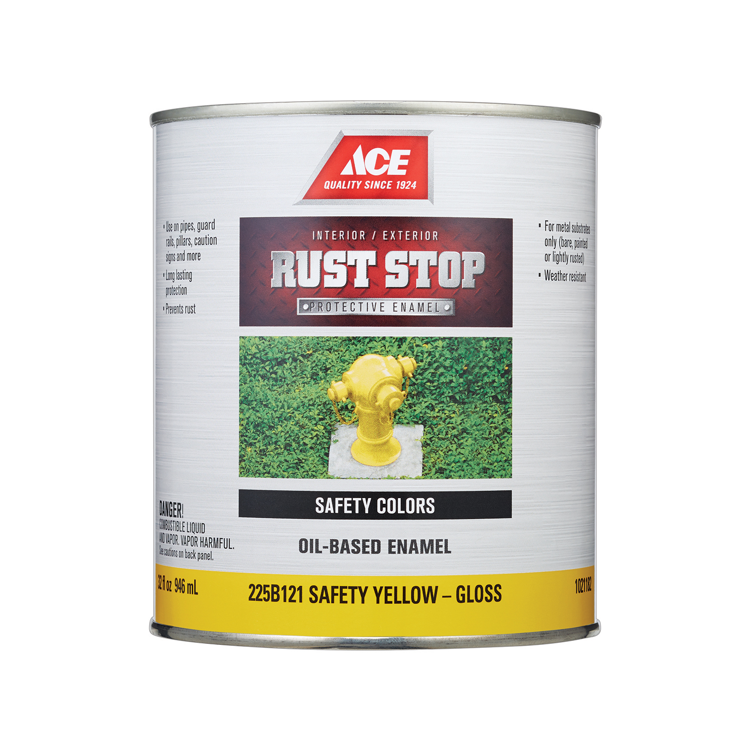 Ace Rust Stop Indoor/Outdoor Gloss Safety Yellow Oil-Based Enamel Rust ...