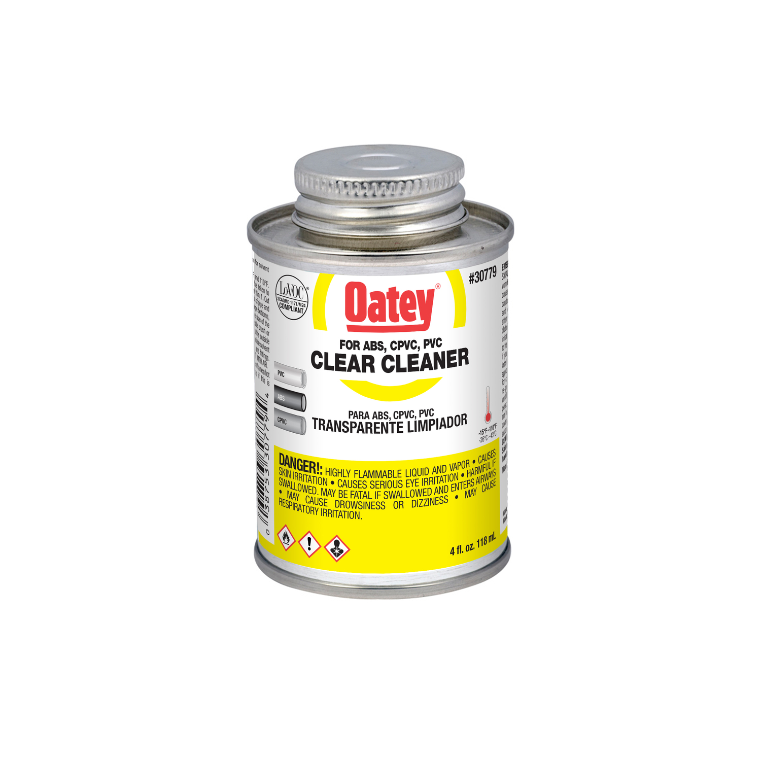 Oatey Clear Cleaner For ABS/CPVC/PVC 4 oz | Stine Home + Yard : The ...