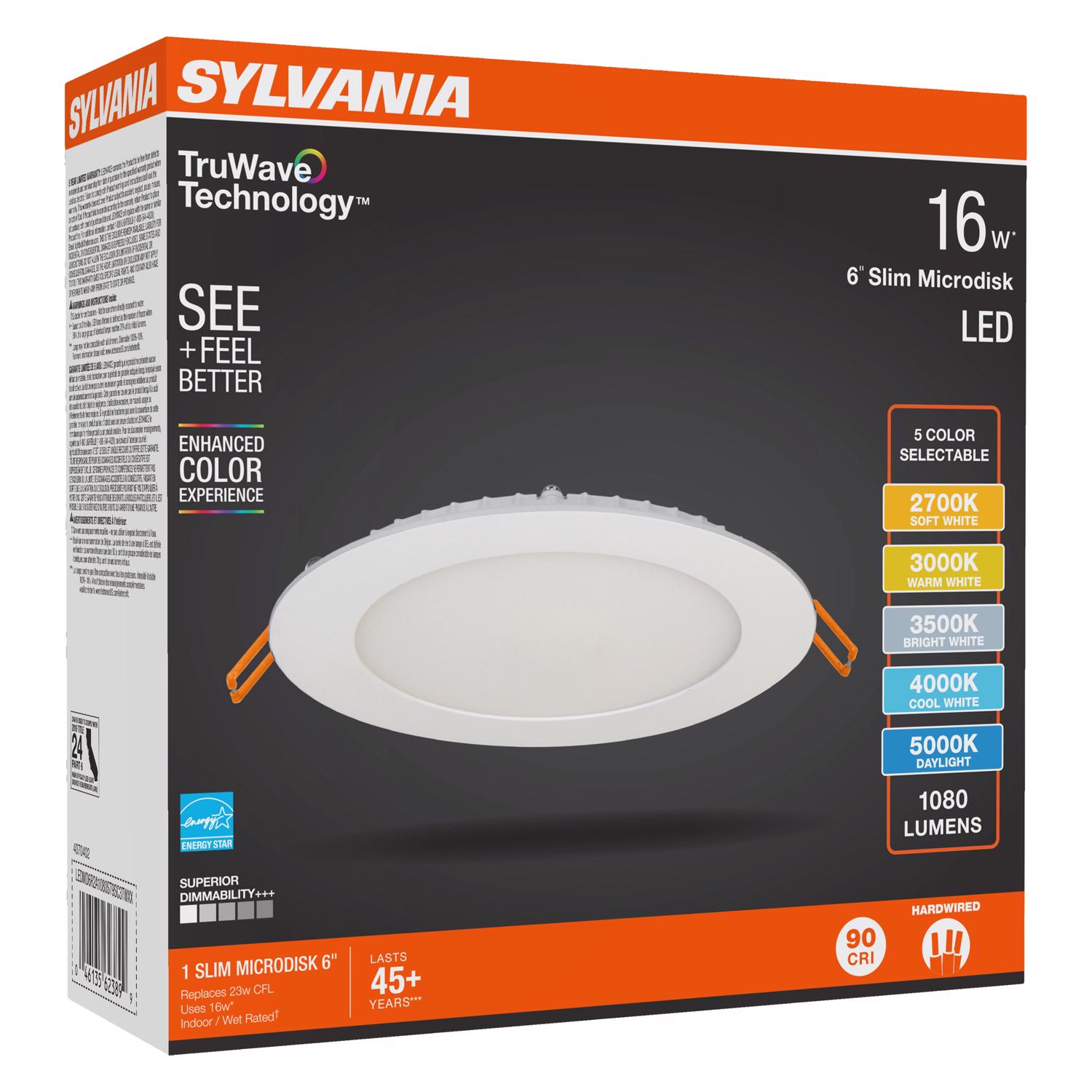 Sylvania TruWave White Disklight Retrofit Kit in. W LED Canless ...