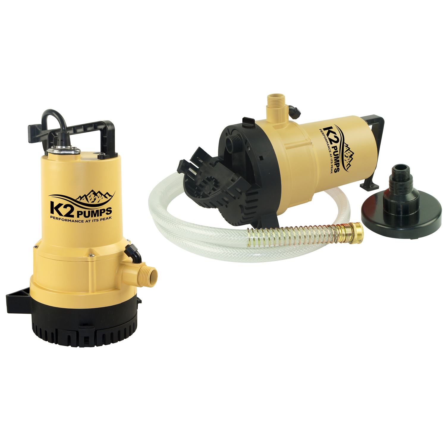 K2 Pumps 1/4 HP 1600 gph Thermoplastic Switchless Switch Dual Suction ...